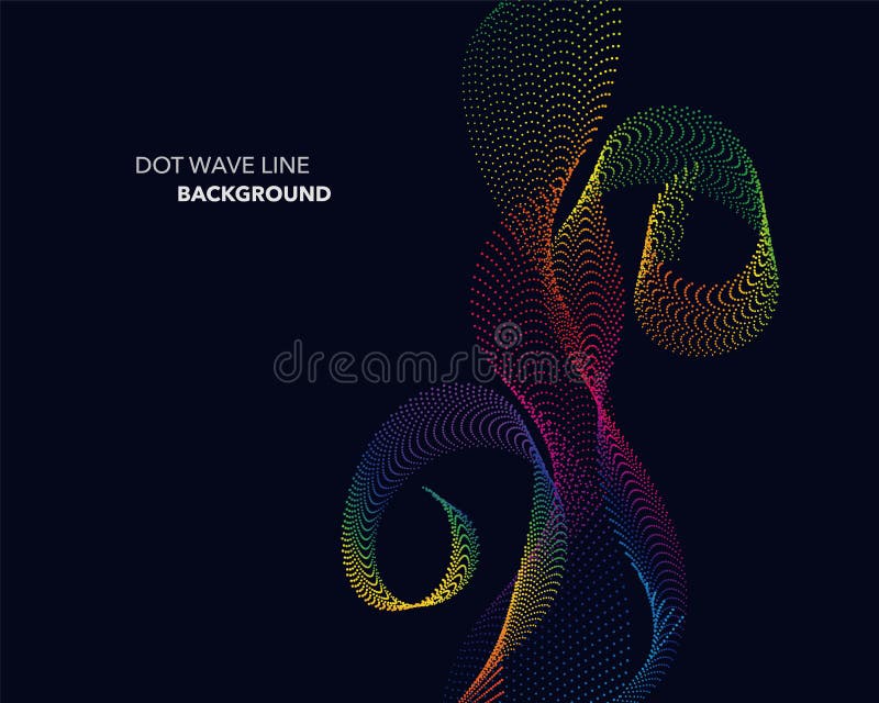 Elegant Abstract Vector Spectrum Rainbow Gradient Wave Dot Line Stock ...