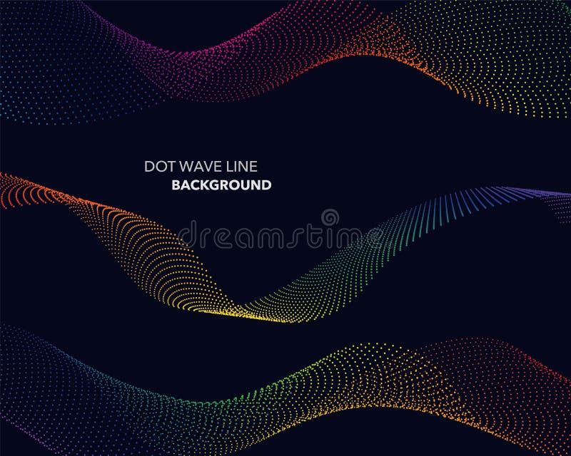 Elegant Abstract Vector Spectrum Rainbow Gradient Wave Dot Line Stock ...