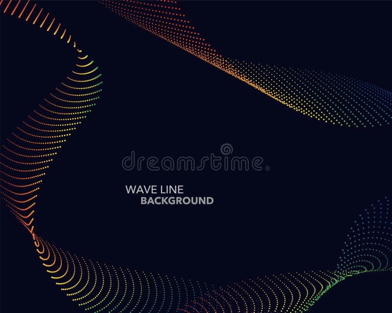 Elegant Abstract Vector Spectrum Rainbow Gradient Wave Dot Line Stock ...