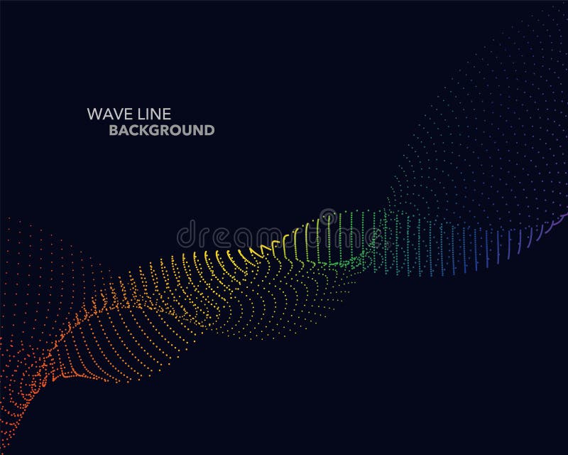 Elegant Abstract Vector Spectrum Rainbow Gradient Wave Dot Line Stock ...