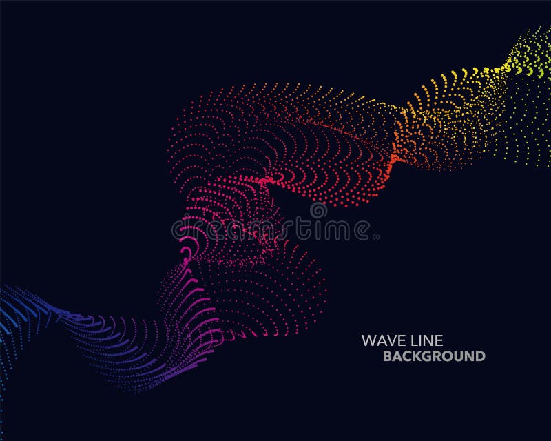 Elegant Abstract Vector Spectrum Rainbow Gradient Wave Dot Line Stock ...