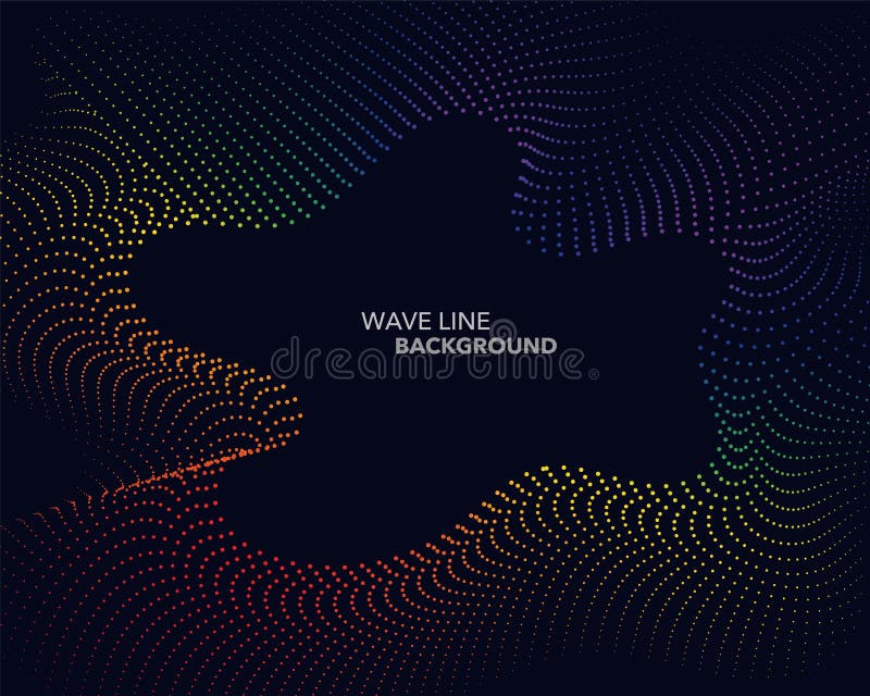Elegant Abstract Vector Spectrum Rainbow Gradient Wave Dot Line Stock ...