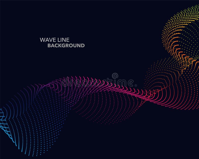 Elegant Abstract Vector Spectrum Rainbow Gradient Wave Dot Line Stock ...