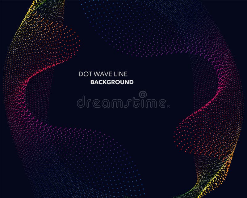 Elegant Abstract Vector Spectrum Rainbow Gradient Wave Dot Line Stock ...