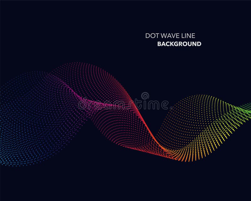Elegant Abstract Vector Spectrum Rainbow Gradient Wave Dot Line Stock ...