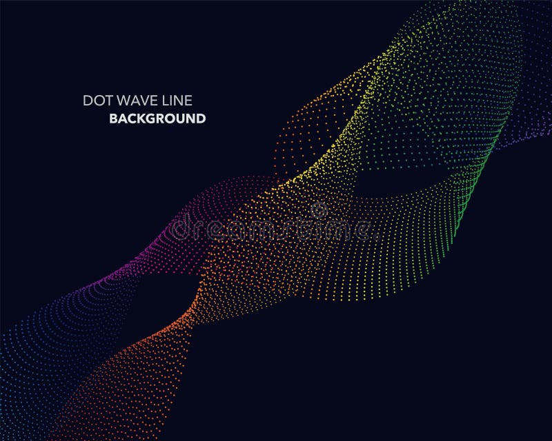 Elegant Abstract Vector Spectrum Rainbow Gradient Wave Dot Line Stock ...