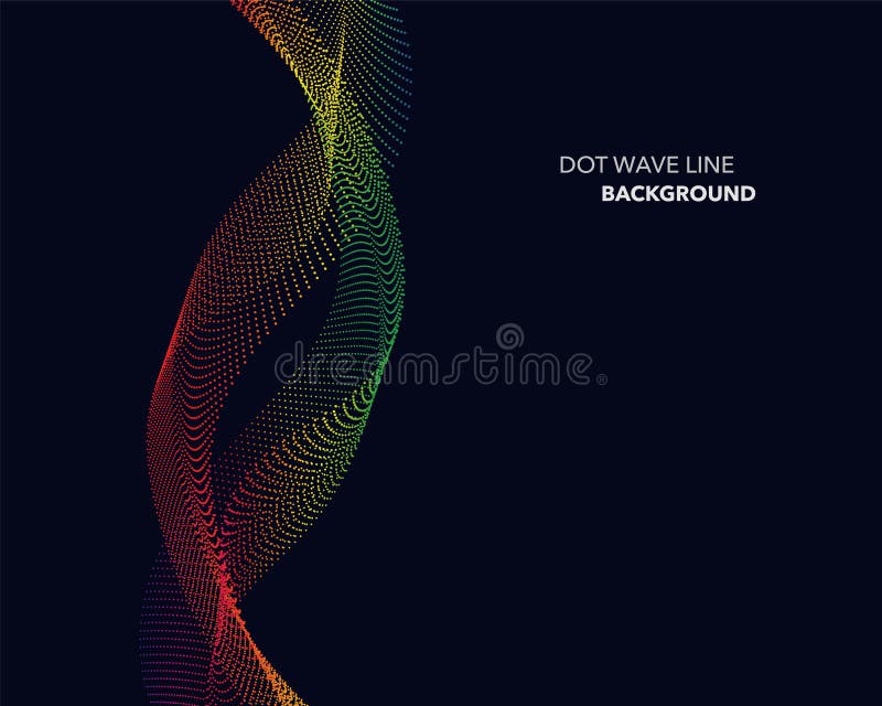 Elegant Abstract Vector Spectrum Rainbow Gradient Wave Dot Line Stock ...