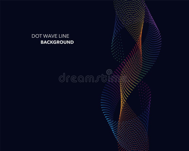Elegant Abstract Vector Spectrum Rainbow Gradient Wave Dot Line Stock ...