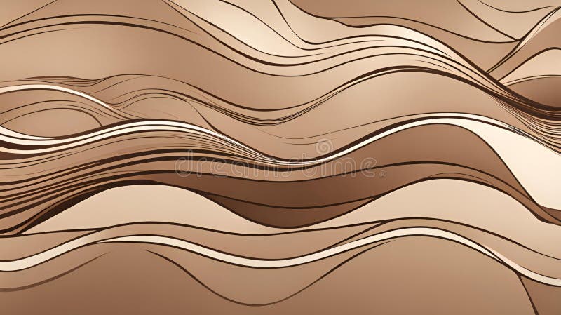 Elegant Abstract Waves in Earthy Tones Stock Illustration ...