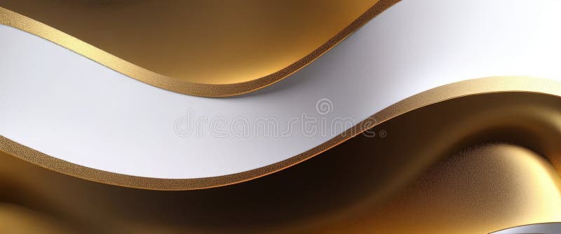 Elegant Abstract Waves in Gold and White with Smooth Curves and Texture ...