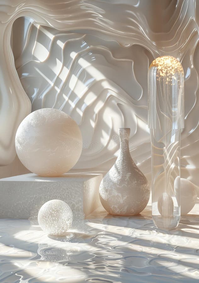 Elegant Abstract White Modern Still Life Generated Using AI. Stock ...