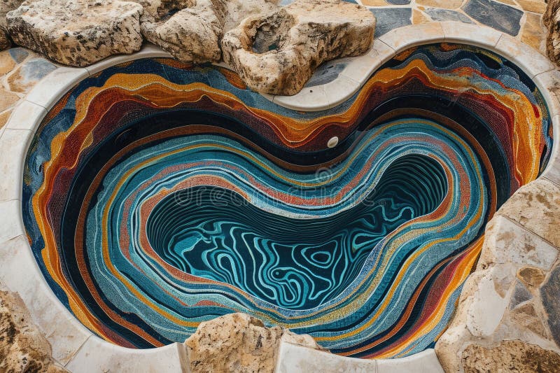 Elegant Abstraction: Suburban Pool Patterns Stock Image - Image of ...