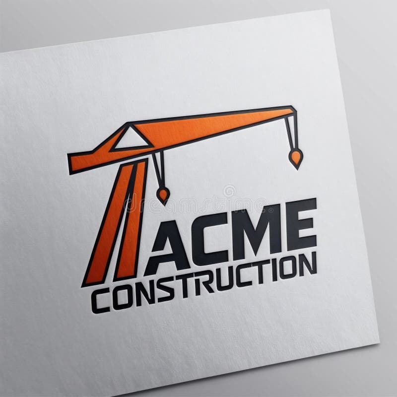 Elegant Acme Construction Logo with Crane Symbol Design Stock ...