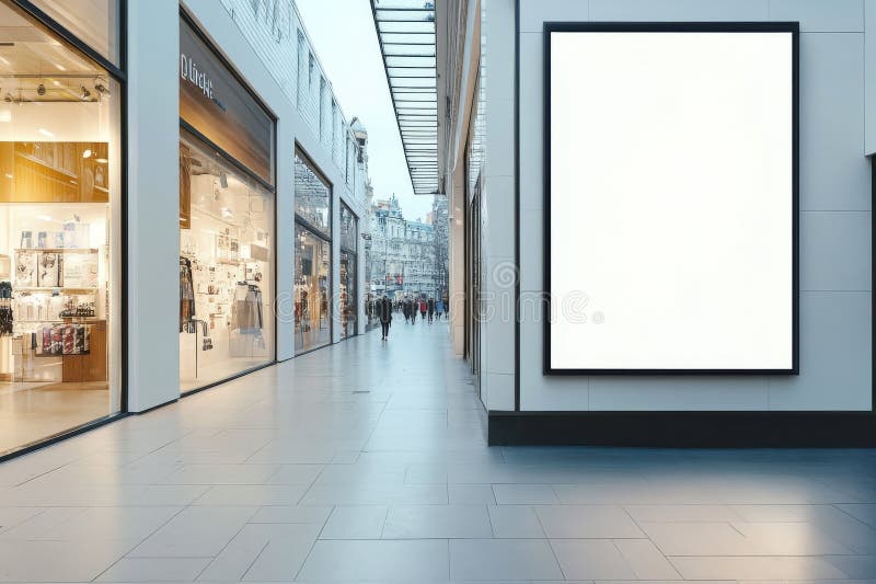 An Elegant Advertisement Frame Displayed within a Modern Shopping ...