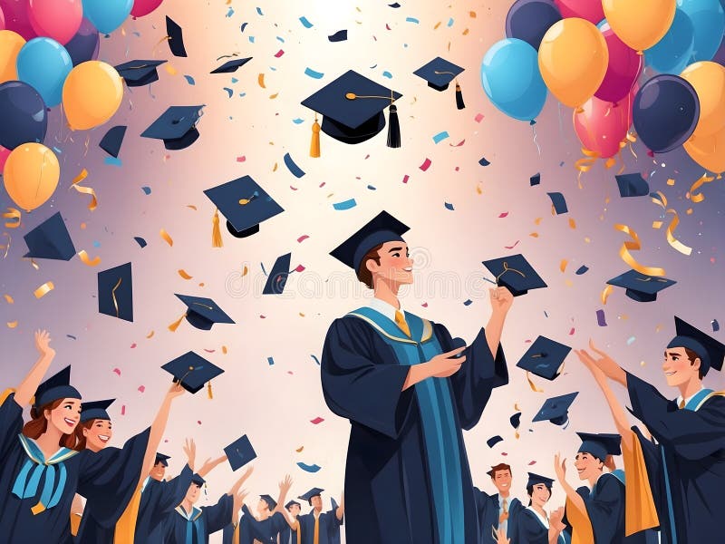 Elegant and Aesthetic Graduation Background Stock Illustration ...