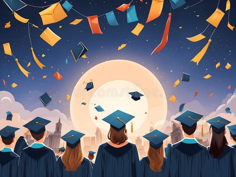 Elegant and Aesthetic Graduation Background Stock Illustration ...