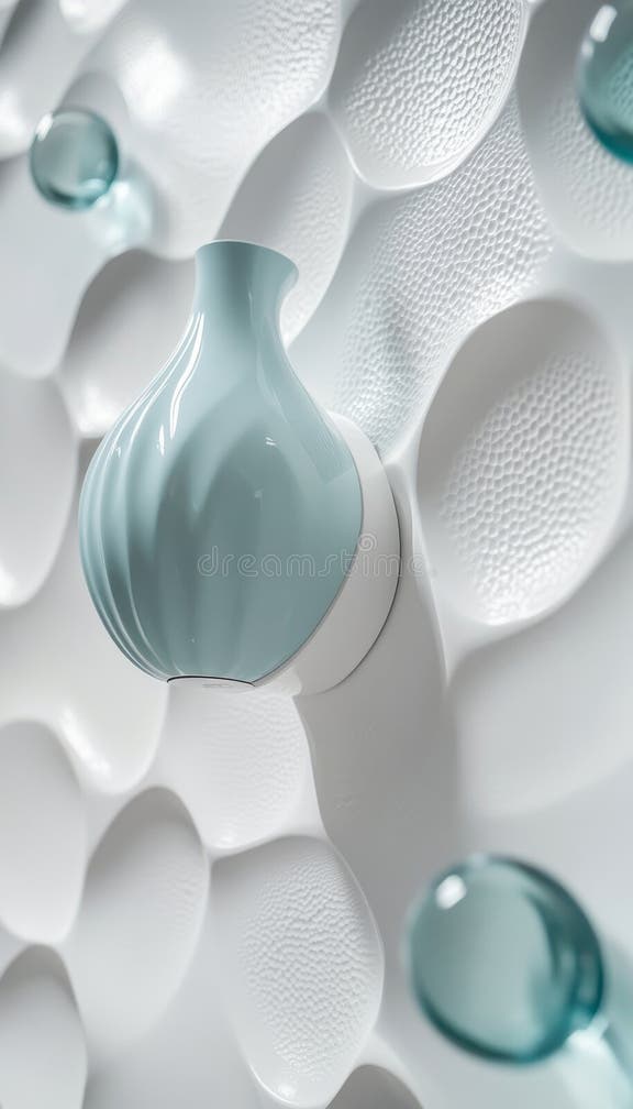 Elegant Air Diffuser Close Up Light Blue and White Design with Textured ...