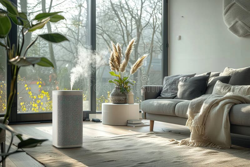 Elegant Air Purifier in a Scandinavianstyle Living Room, Simplicity and ...