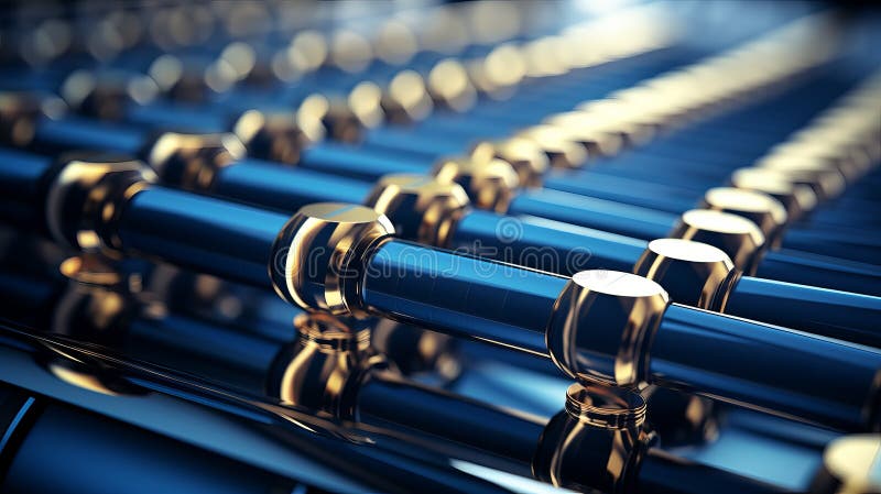 Elegant Alignment of Metallic Elements Under Soft Studio Lighting at ...