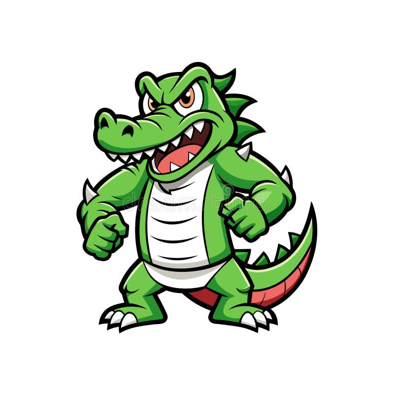 Elegant Alligator Character in Line Art Stock Image - Illustration of ...