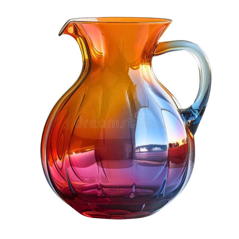 Elegant Amber Glass Pitcher with Handle and Modern Design Stock ...