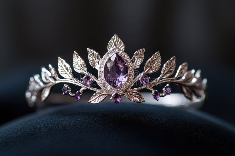 Elegant Amethyst and Diamond Tiara Stock Illustration - Illustration of ...
