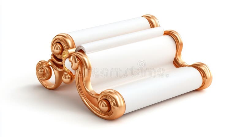 Elegant Ancient Scroll with Golden Decorative Elements Stock ...