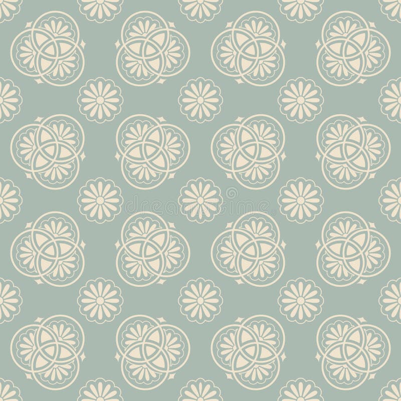 Elegant Antique Background Image of Round Line Flower Pattern. Stock ...