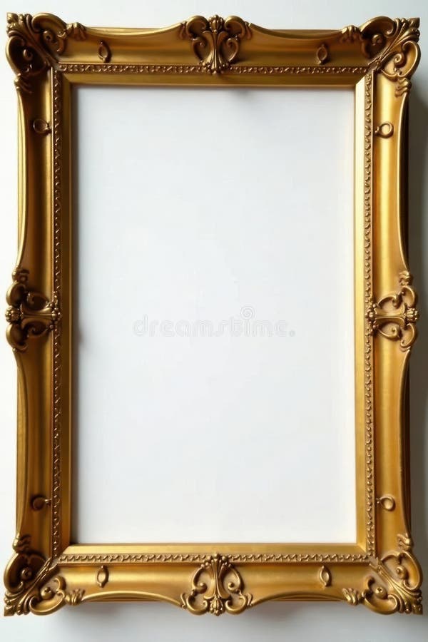 Elegant Antique Gold Frame, Blank Space for Art , Isolated, Old, Design ...