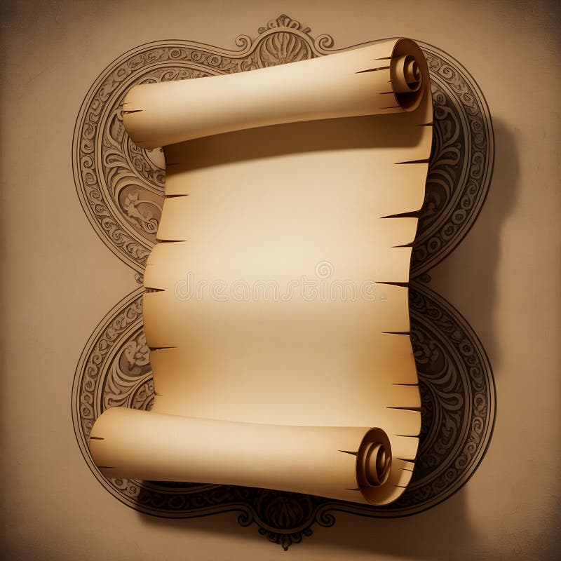 Antique Scroll Parchment Blank Template Design Stock Illustration ...