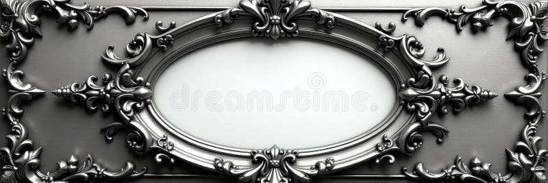 Elegant Antique Silver Oval Frame, Ornate Details , Style, Retro Stock ...