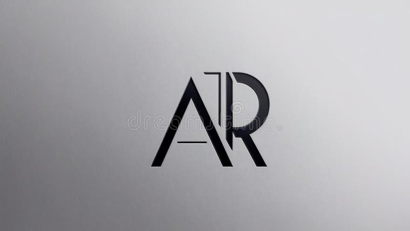 Elegant AR Initial Logo Design on Minimalistic Background Stock ...
