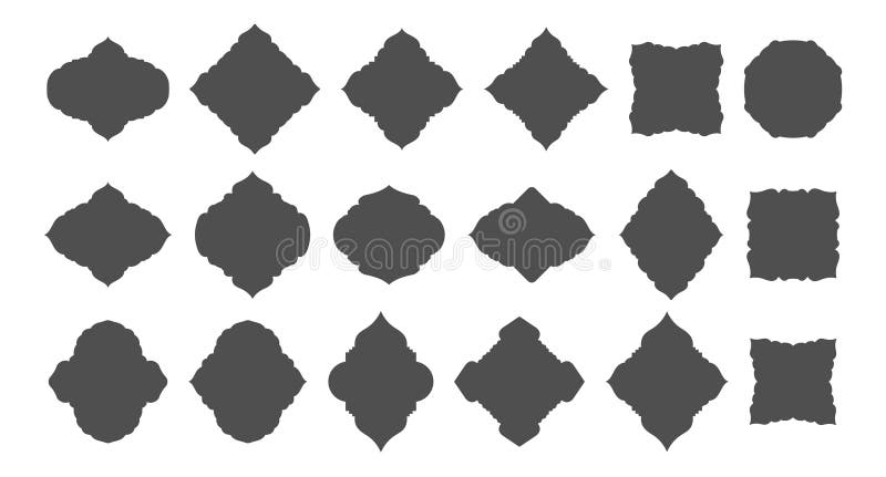 Elegant Arabic Style Label or Emblem Set. Border or Frame Graphic ...