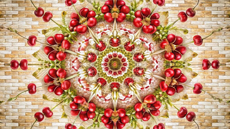 Elegant Architectural Detail a Dynamic Cherry Red Brick Panel with Gold ...