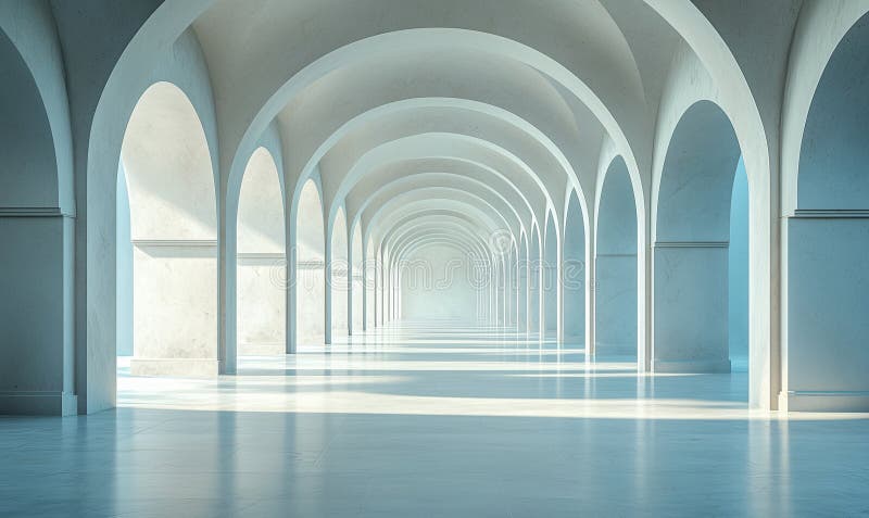 Elegant Architectural Interior Arched Columns Soft Lighting Stock ...