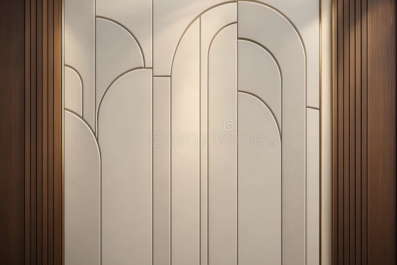 Elegant Architectural Wall Panel with Geometric Art Deco Design Stock ...