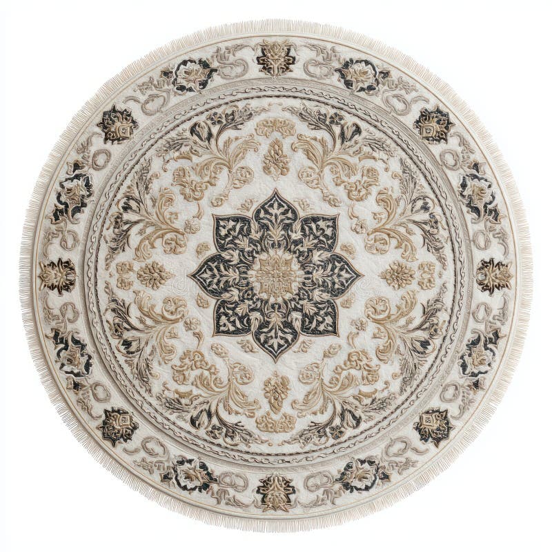 Elegant Area Rug, 3D Render, Isolated on a White Background Stock ...