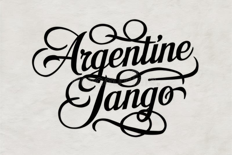 Elegant Argentine Tango Calligraphy Art on Textured White Paper Stock ...
