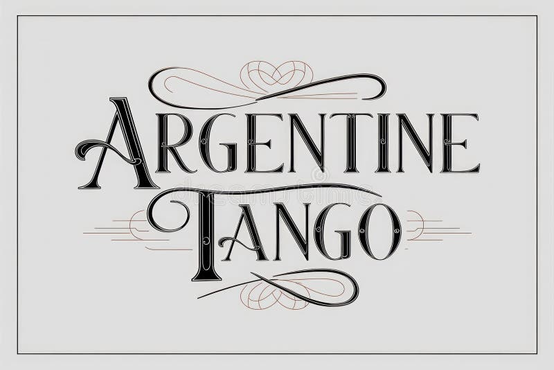 Elegant Argentine Tango Calligraphy Design with Flourishes Stock Image ...