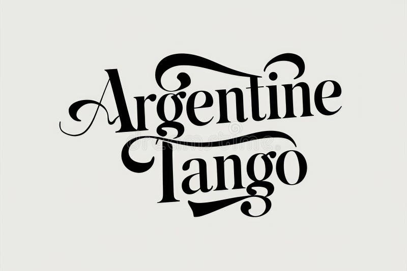Elegant Argentine Tango Calligraphy Design on a Simple Background Stock ...