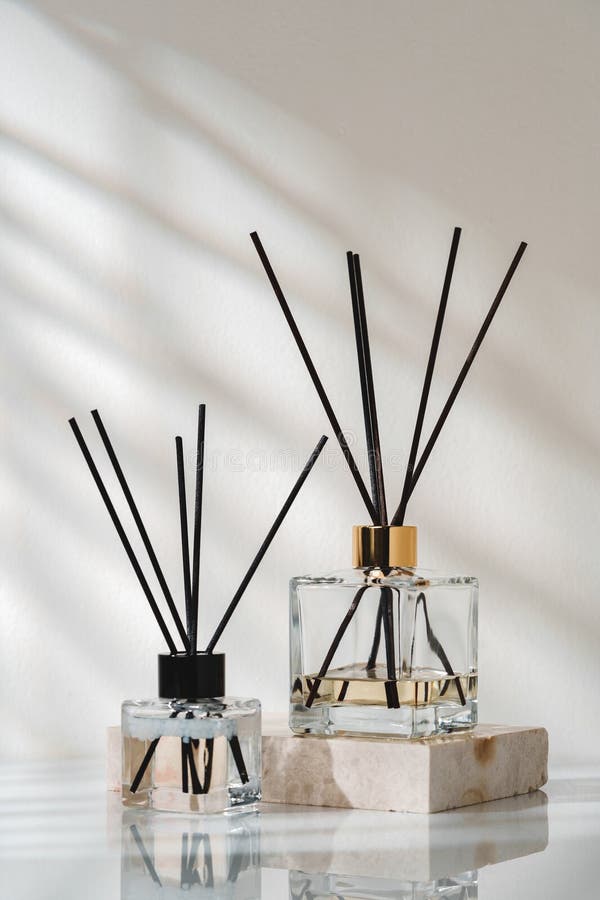 Elegant Aroma Diffusers on Marble Base in a Serene Indoor Setting Stock ...