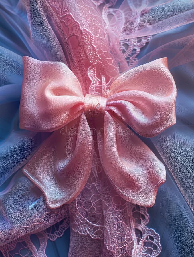 Elegant Arrangement Featuring Delicate Lace Intertwined with a Luxurious Satin Bow Stock ...
