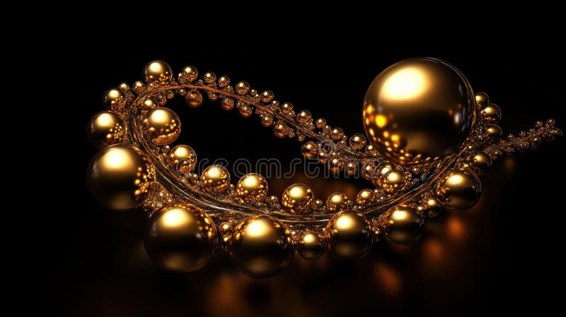 Elegant Arrangement of Gold Spheres with Abstract Reflection Concept ...