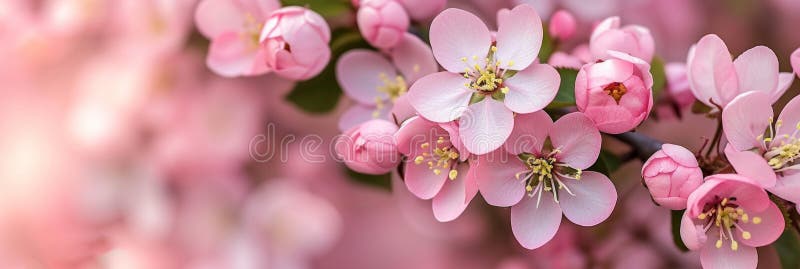 An Elegant Arrangement of Spring Blossoms Frames a Blank Space Stock ...