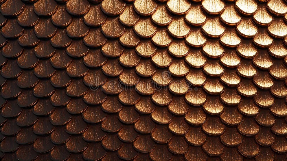 Metallic Copper Fish Scales in Dimensional Layer Stock Illustration ...