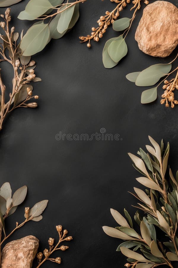 Elegant Art Deco Gold Border Design for Black Paper with Natural ...