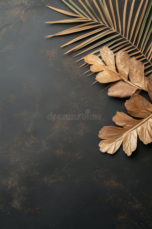 Elegant Art Deco Gold Leaf Border Design for Black Paper Projects Stock ...