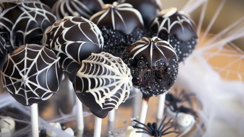 Elegant Assorted Chocolate Cake Pops Display for Party Desserts Stock ...