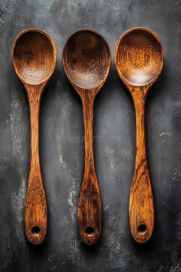 An Elegant Assortment of Various Wooden Spoons, Artistically Arranged ...