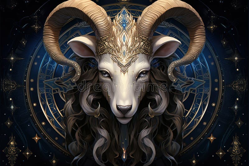 An Elegant Astrology Chart that Prominently Displays Capricorn Stock ...